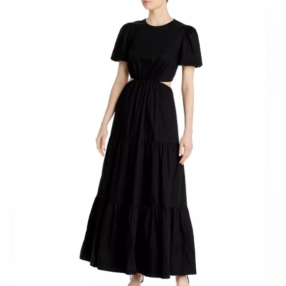 Wayf | Dresses | Nwt Wayf Black Plaza Cutout Tiered Maxi Dress Sz S ...
